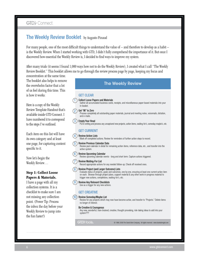 Gtd Weekly Review Download Free Pdf Communication Human Communication