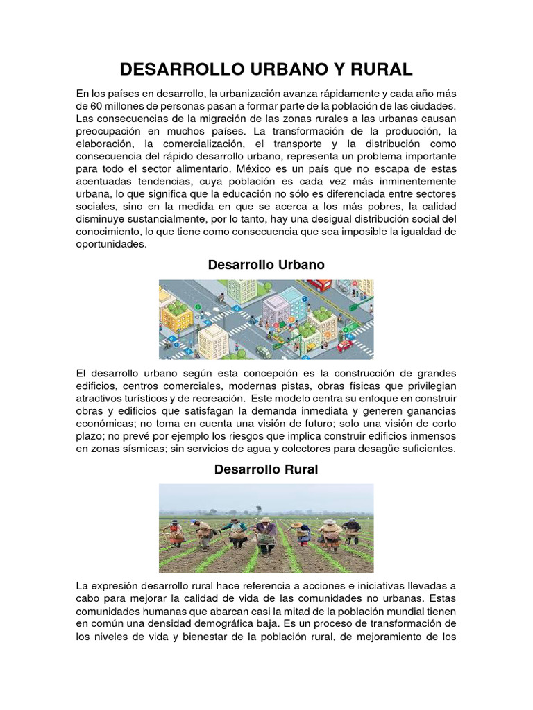 Desarrollo Urbano y Rural | PDF