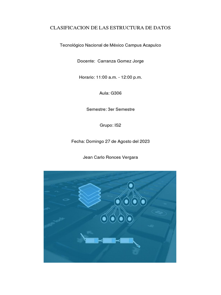 ESTRUCTURA DE DATOS - Jean Carlo Ronces Vergara | PDF | Almacenamiento ...