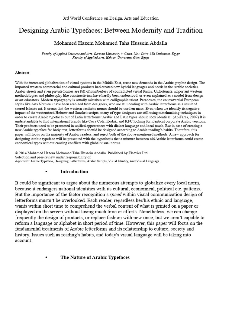 Designing Modern Arabic Typefaces | PDF | Typography | Typefaces