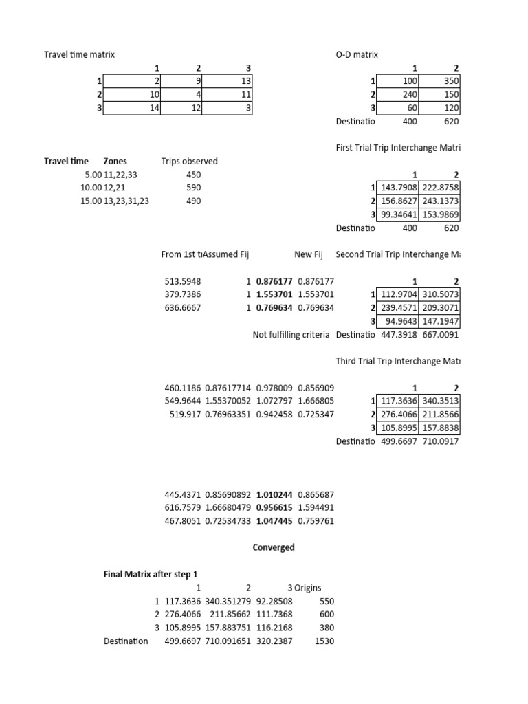 Gravity Model Calibration Excercise | PDF | Applied Mathematics | Algorithms