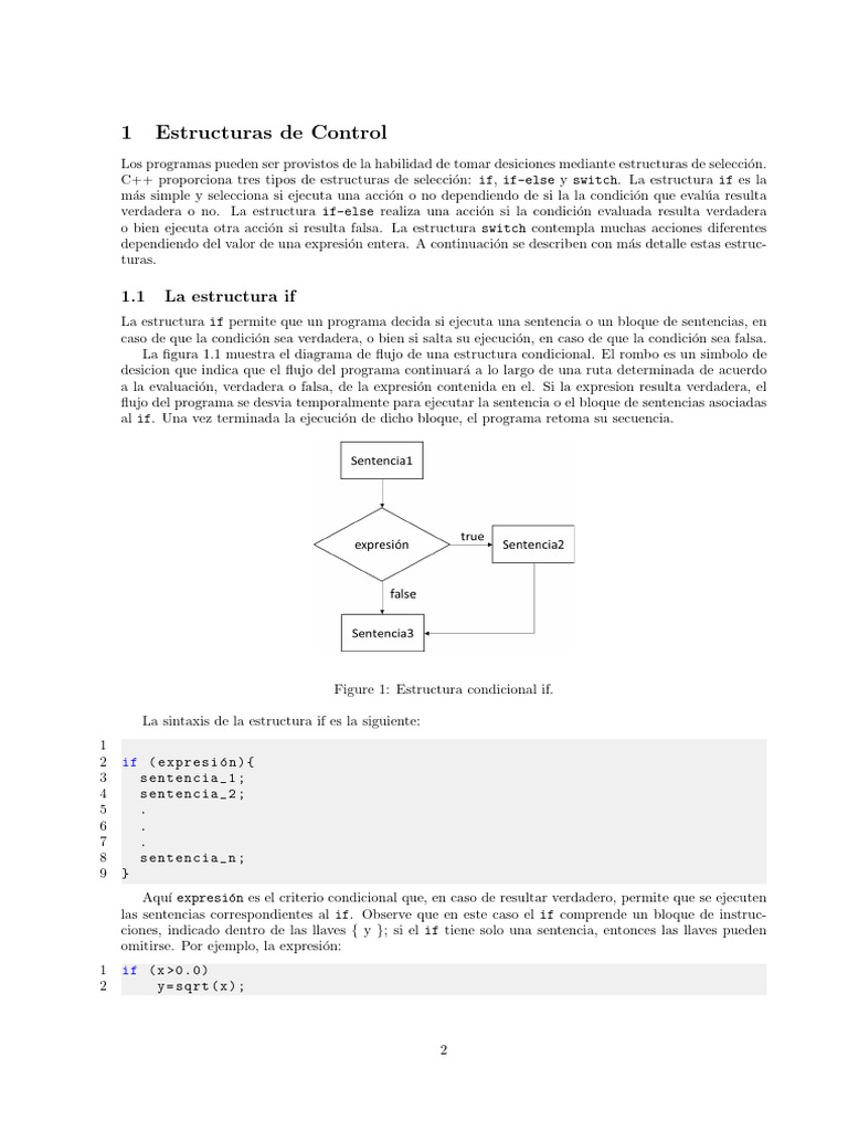 Capitulo 2 Estructuras de Control | PDF | Flujo de control | Ciencias de la Computación