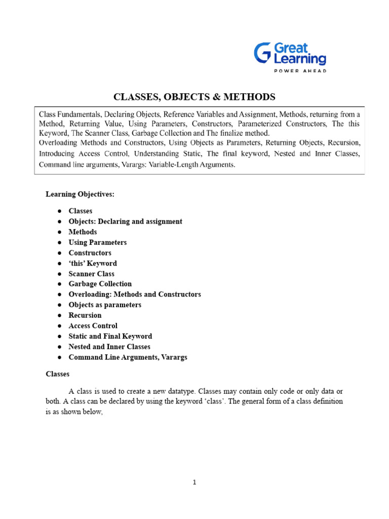2 - Classes, Objects - Methods | PDF | Method (Computer Programming ... 2 - Classes, Objects - Methods | PDF | Method (Computer Programming ...