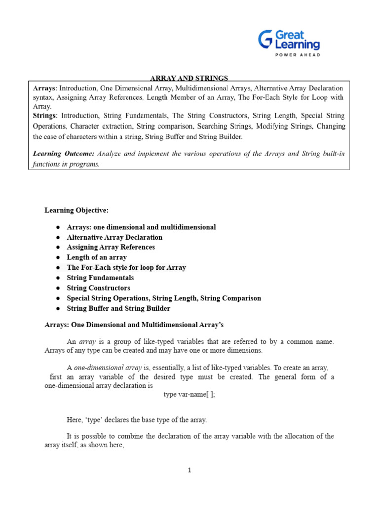3 Arrays And Strings Pdf Integer Computer Science Software Development