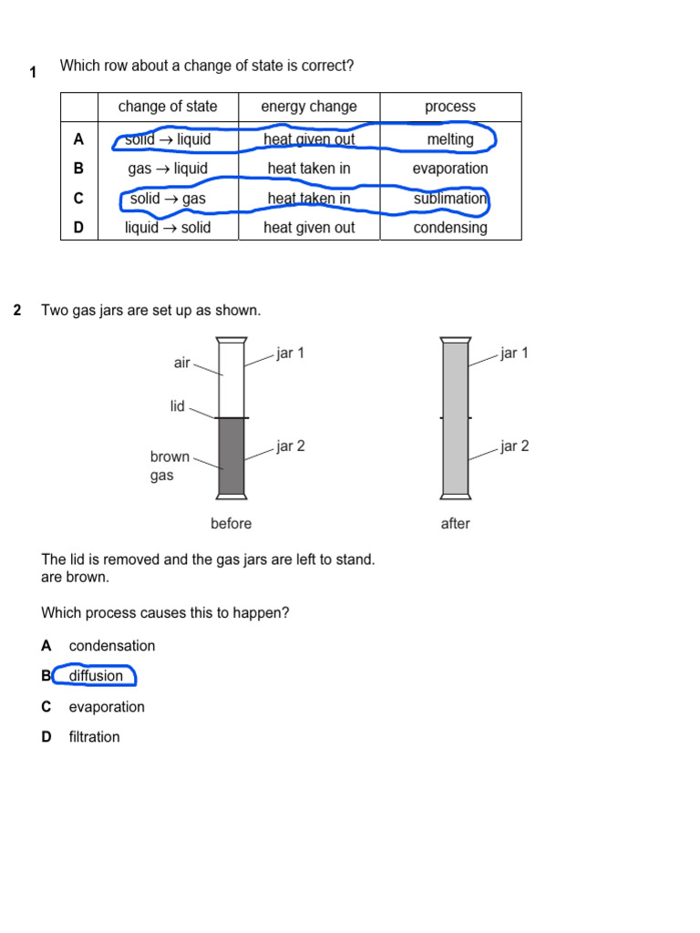 Chemistry Test 1 | PDF | Gases | Liquids