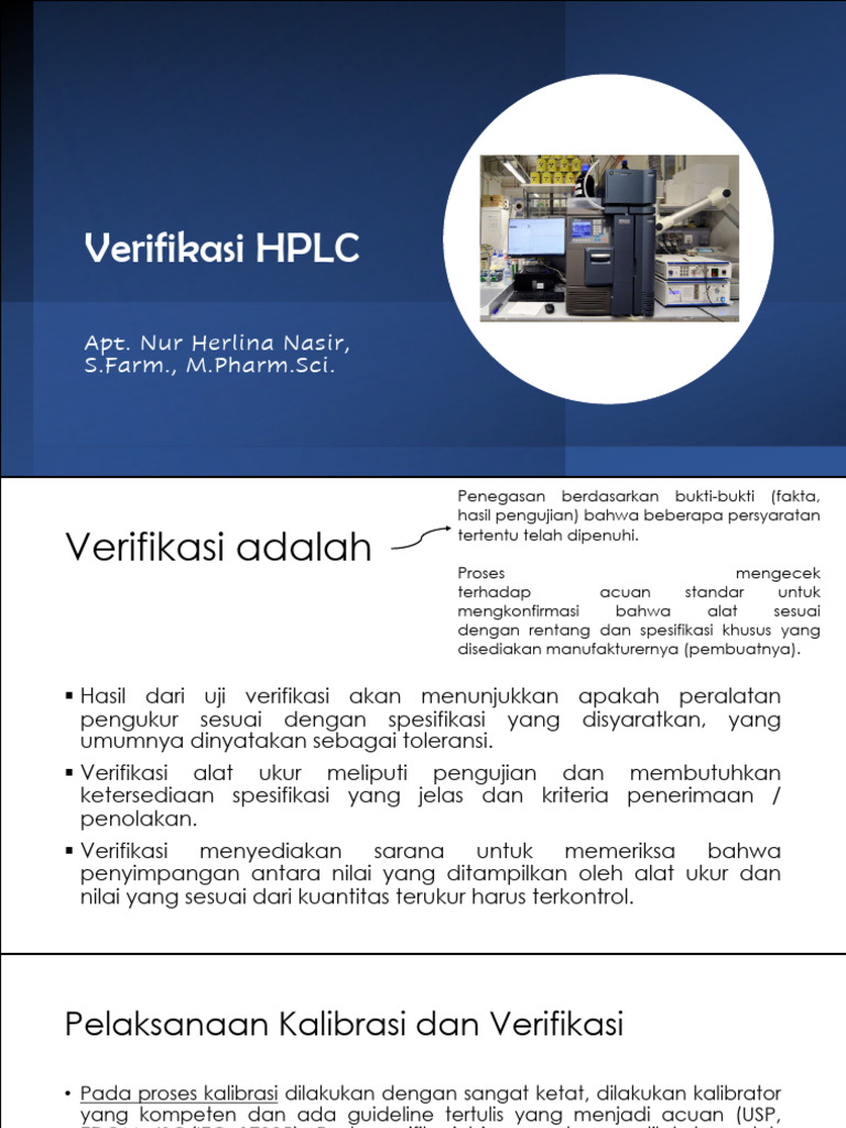 Validasi - Verifikasi HPLC | PDF