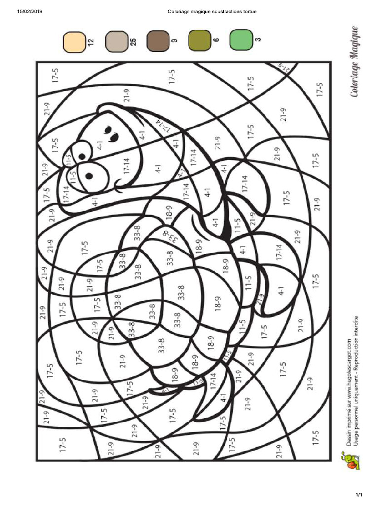 Coloriage Codé S° - CP - Tortue | PDF