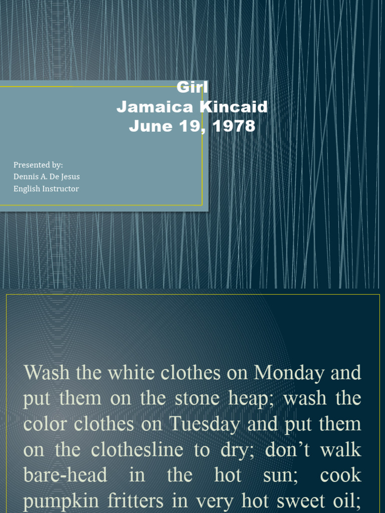 GIRL by Jamaica Kincaid | PDF