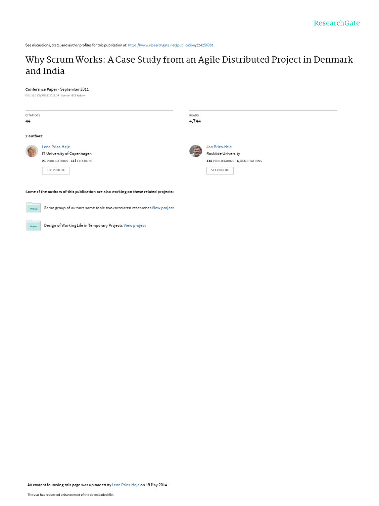 1 A Case Study From An Agile Distributed Project in India | PDF | Scrum (Software Development ...