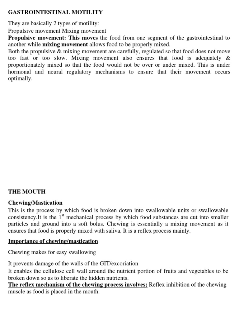 Gastric Motility | PDF | Esophagus | Stomach