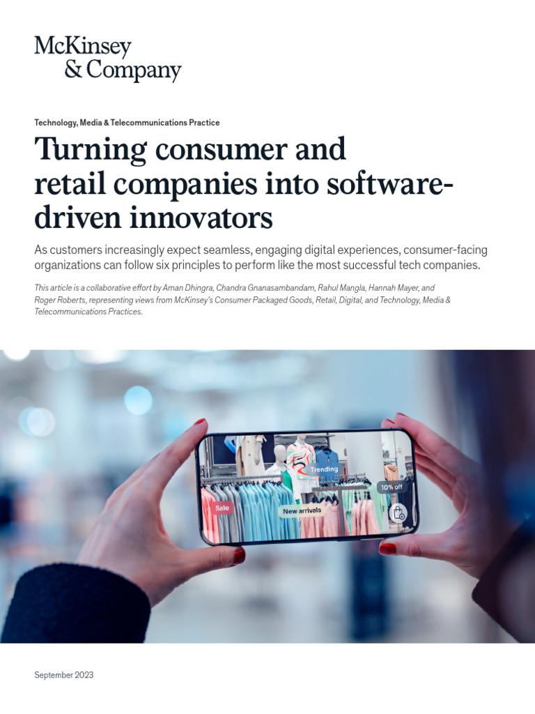 Turning Consumer and Retail Companies Into Software Driven Innovators | PDF