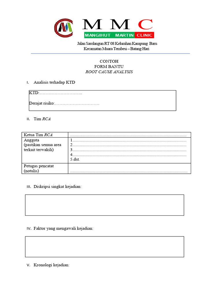 PMKP 2.1.4.3 Contoh Form Bantu Root Cause Analysis | PDF | Teknologi ...
