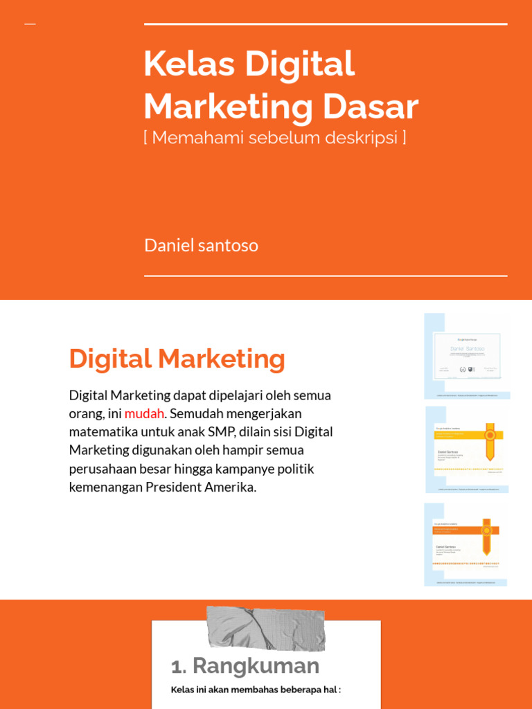 Kelas Digital Marketing Dasar-1-1 | PDF