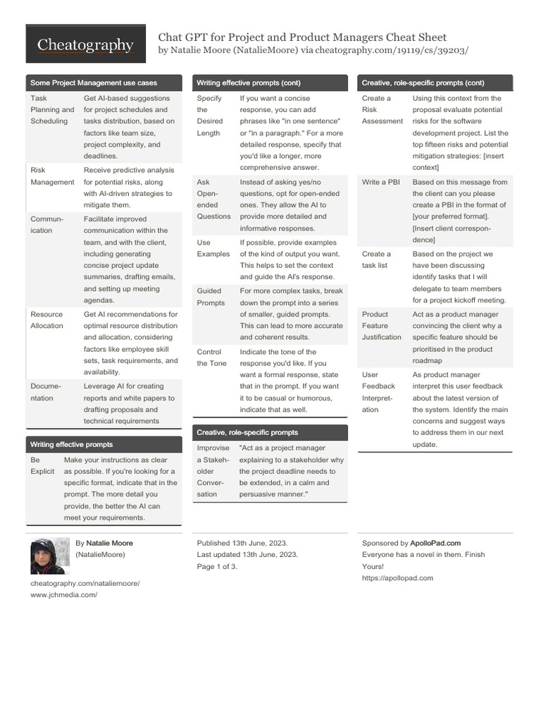 Nataliemoore - Chat GPT For Project and Product Managers | PDF ...