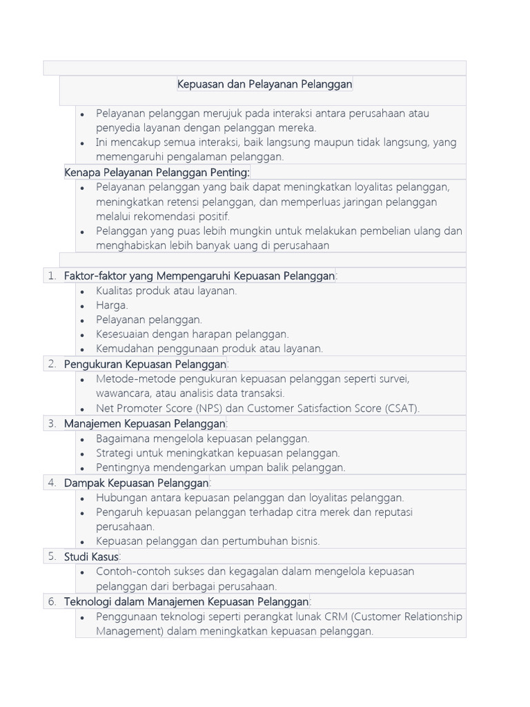 Kepuasan & Pelayanan Pelanggan | PDF