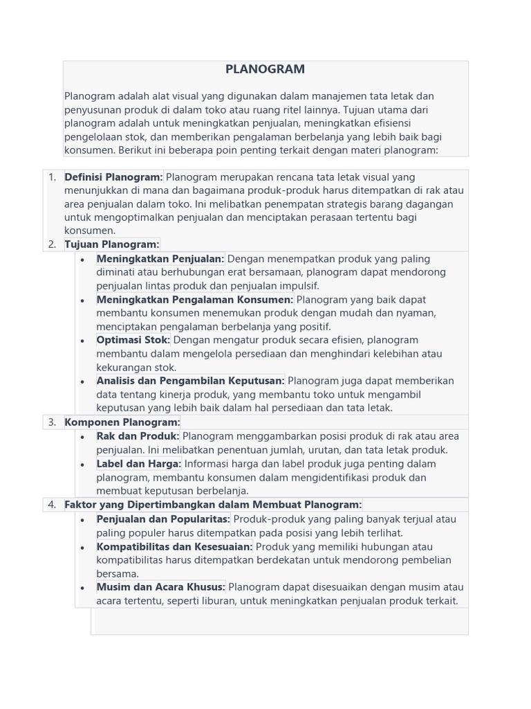 Materi PLanogram Dan Layout Toko | PDF