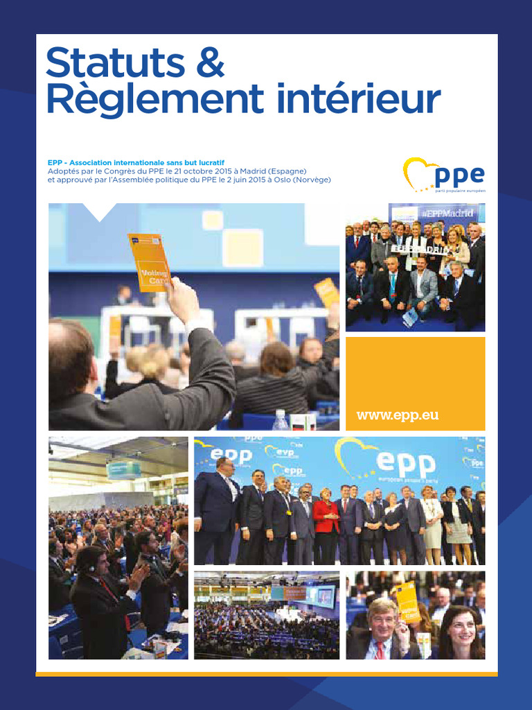 Statuts du Parti Populaire Européen | PDF | Parlement européen ...