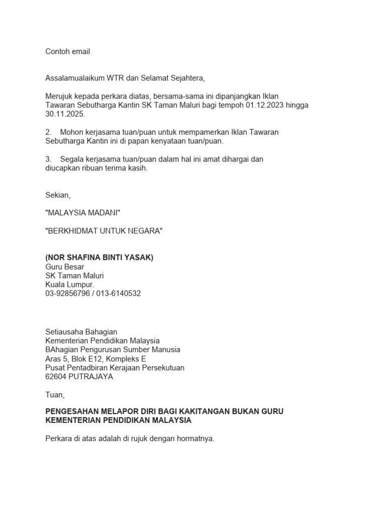 Contoh Email | PDF