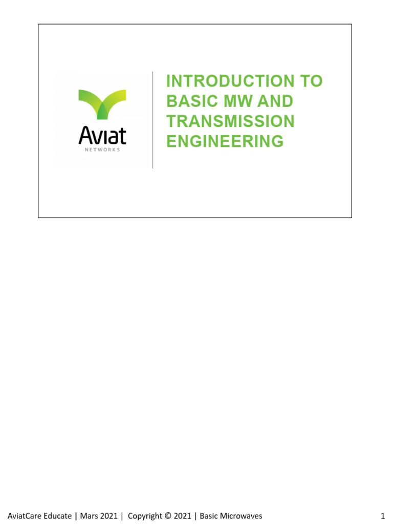 Basic Microwave PPT - V2.2 | PDF | Modulation | Antenna (Radio)