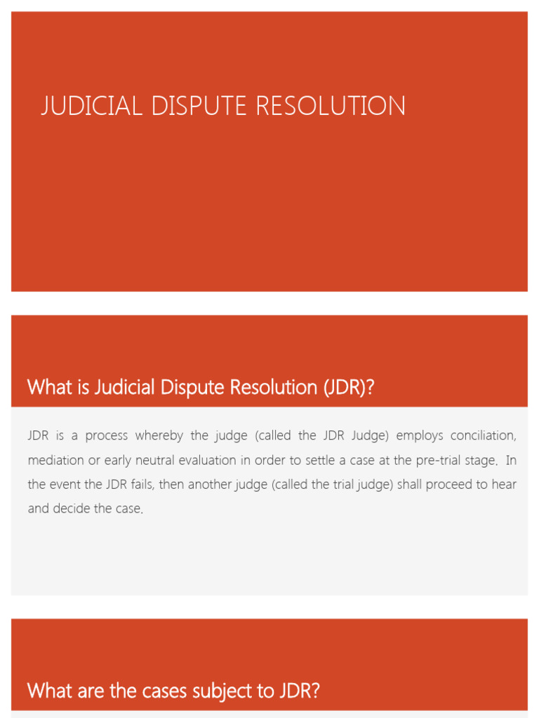 Judicial Dispute Resolution | PDF | Judiciaries | Mediation