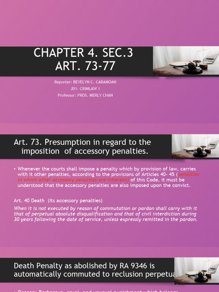 Accessory Penalties in Criminal Law | PDF | Fine (Penalty) | Theft