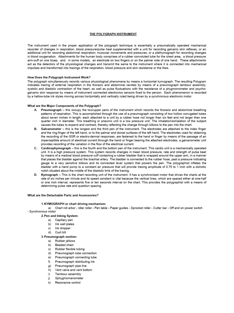 Understanding the Polygraph Instrument | PDF | Respiratory System ...
