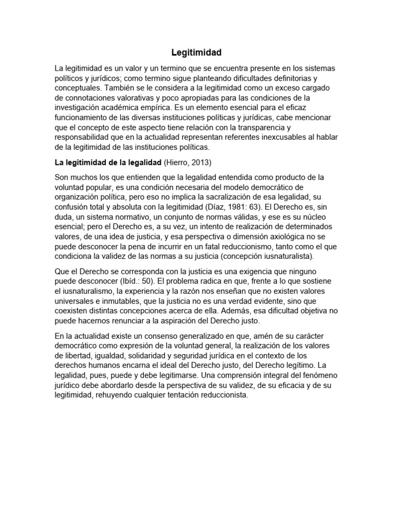 Legitimidad | PDF | Legitimidad (política) | Justicia