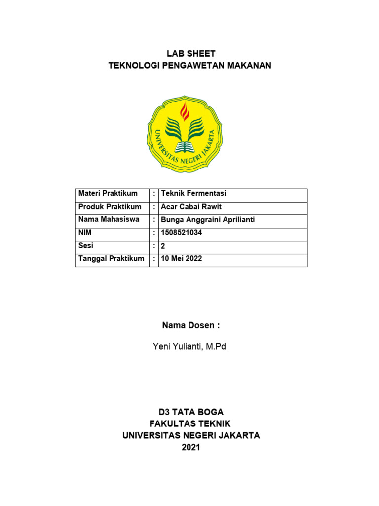 Lab Sheet Fermentasi | PDF