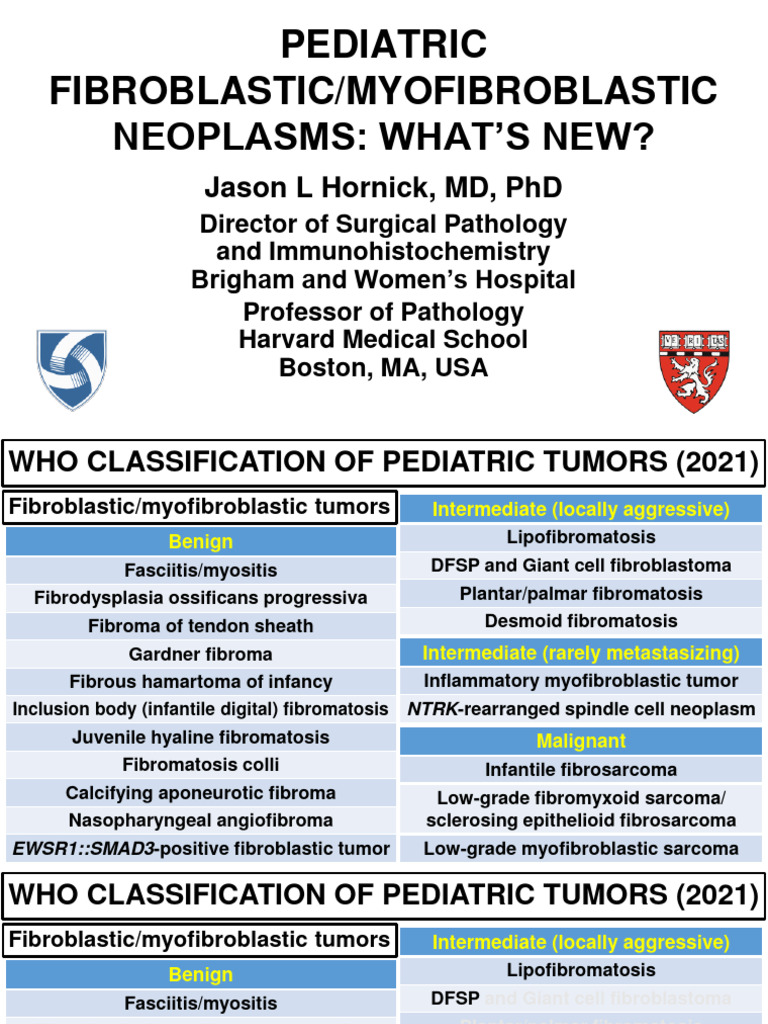 Pediatric Fibroblastic Tumors Overview | PDF | Metastasis | Neoplasms