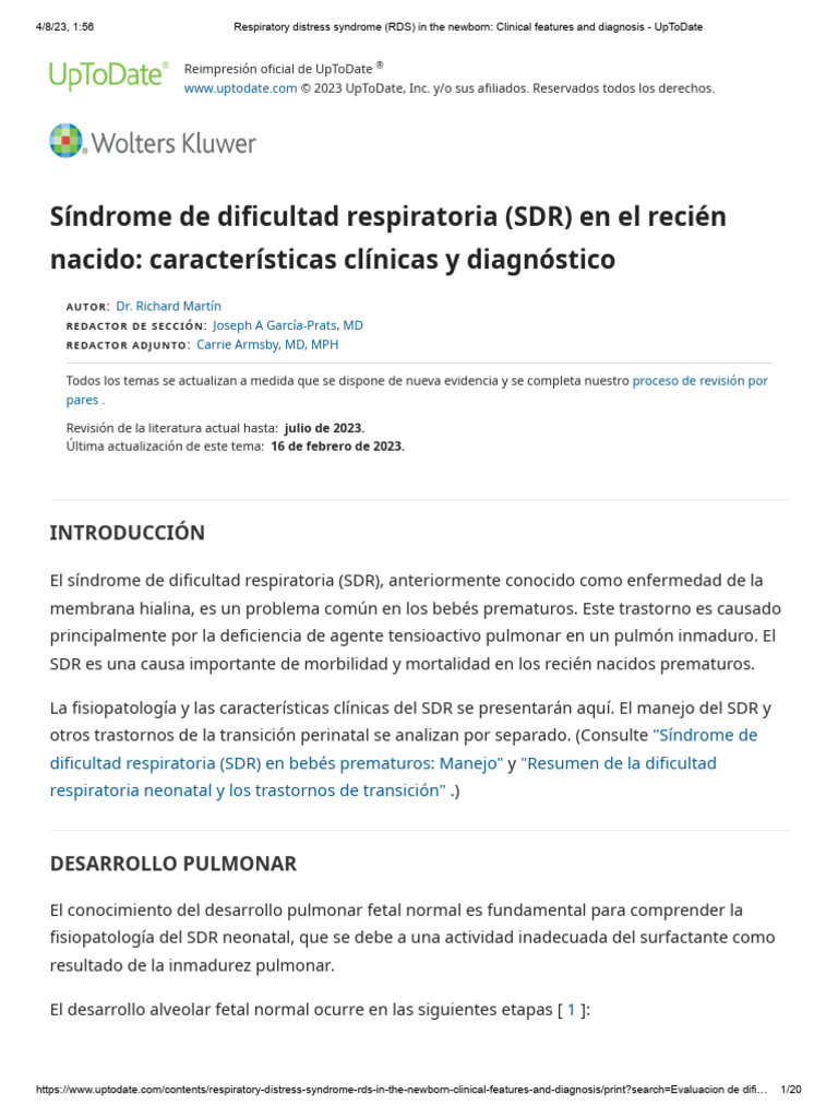 Respiratory Distress Syndrome (RDS) in The Newborn - Clinical Features ...