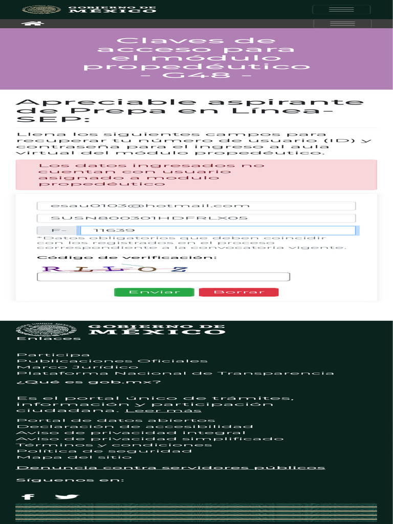 Claves de Acceso Prepa en Línea-SEP | PDF