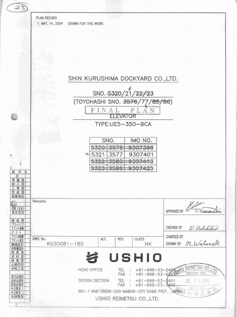 Ushio Elevator Operation Manual | PDF | Elevator | Switch