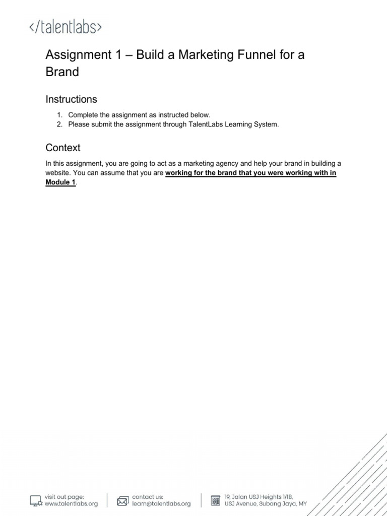 Assignment 1 - Build A Marketing Funnel For A Brand | PDF | Coupon | Customer Experience