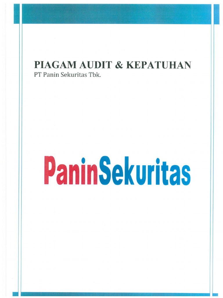 8 - Pans Piagam Audit Dan Kepatuhan-041215 | PDF