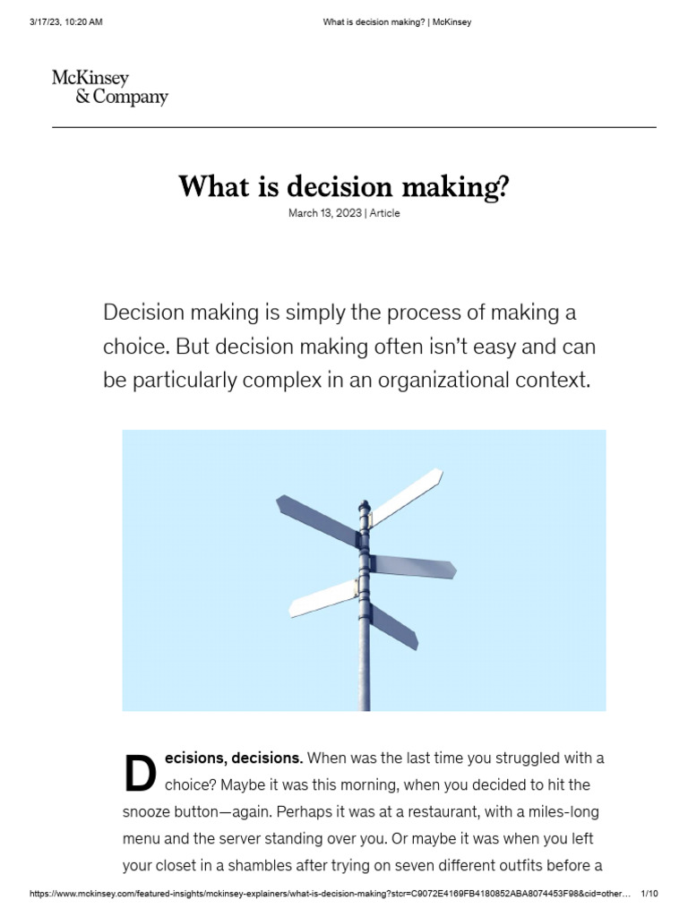 What Is Decision Making - McKinsey | PDF | Decision Making | Empowerment