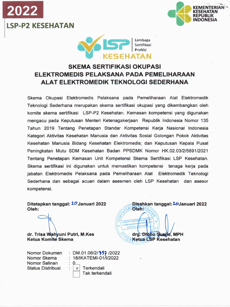 Skema Sertifikasi Elektromedis Sederhana | PDF | Sains & Matematika ...