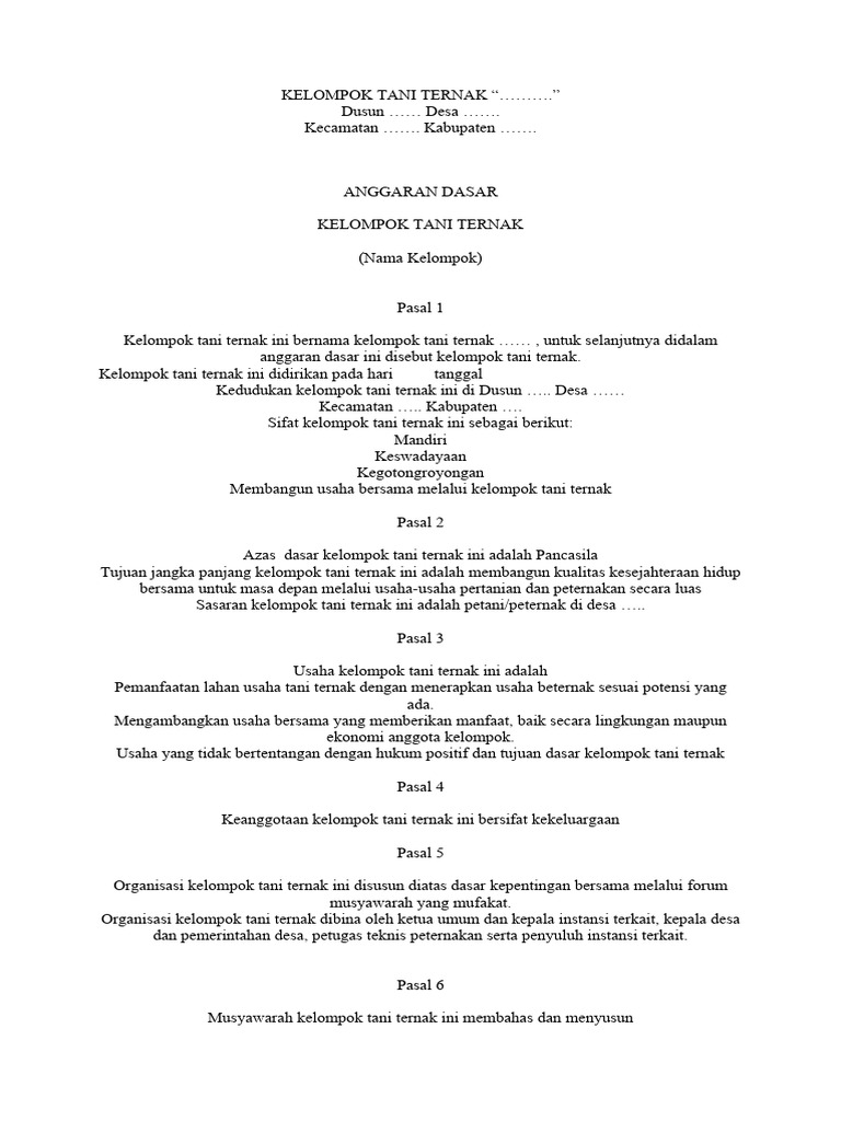 Contoh - Ad Art Kelompok Tani Ternak | PDF