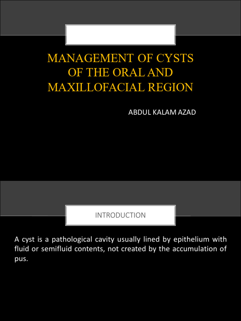 l17 Management of Cysts | PDF | Medical Specialties | Clinical Medicine