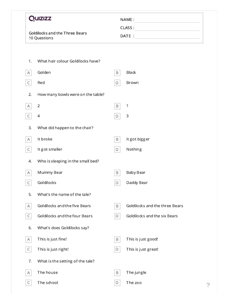 Goldilocks and The Three Bears | PDF