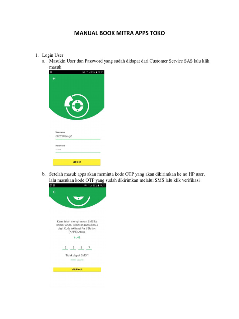 Panduan Login dan Order Toko Mitra | PDF