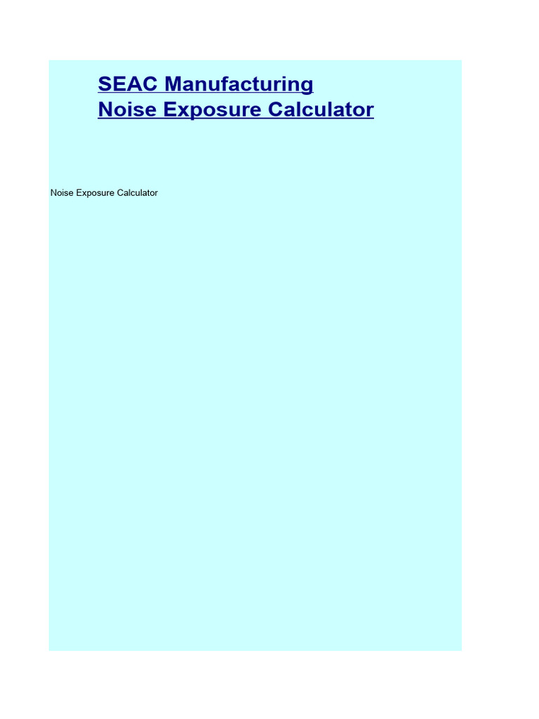 SEAC_Noise_Exposure_Calculator_V1_01 | PDF