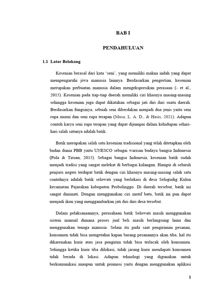 Skripsi Bab1,2,3 Revi | PDF | Bisnis | Seni
