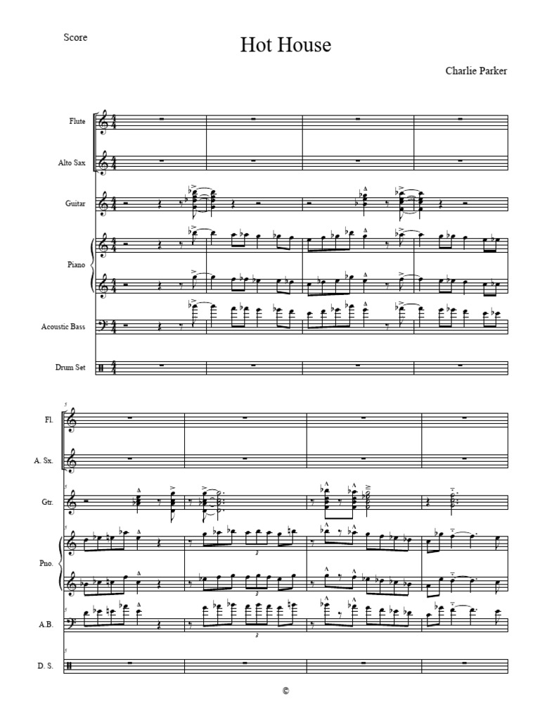 Hot House Score | PDF | Popular Music | Musical Compositions