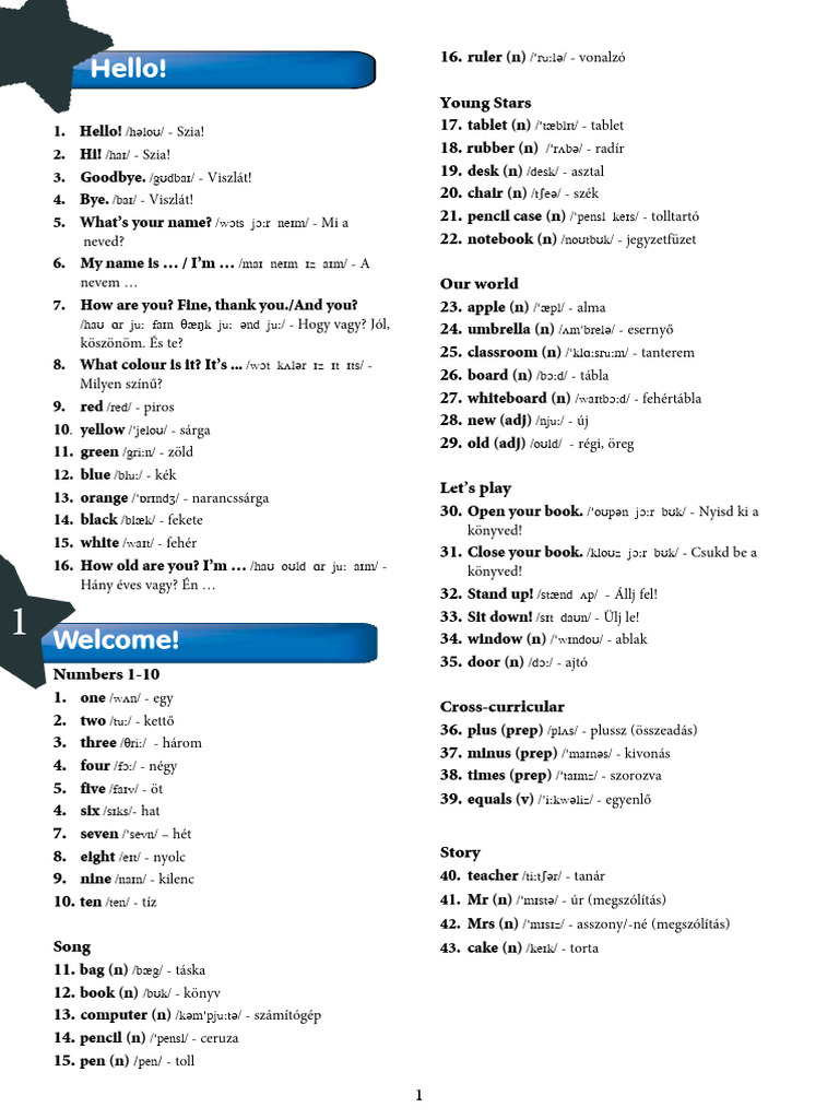 angol szószedet 3A | PDF