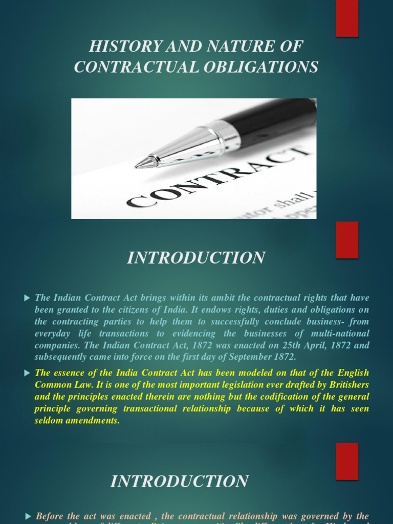 History and Nature of Contractual Obligations | PDF | Ethical ...