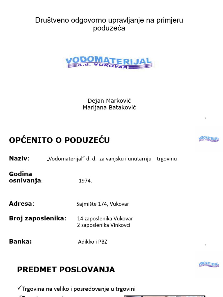 Vodomaterijal DOP | PDF