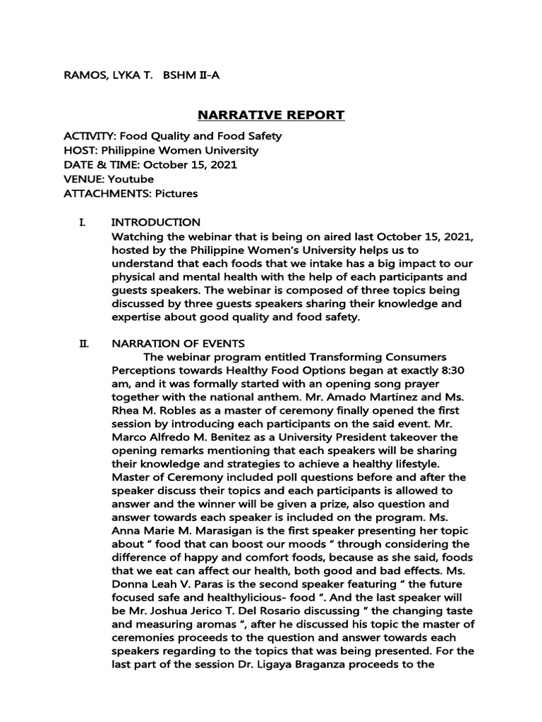 NARRATIVE REPORT (16th BCYF Ideas Conference) | PDF