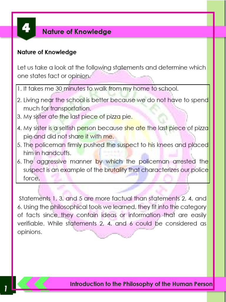 Intro To Philo Quarter 1 Week4 | PDF | Logic | Truth