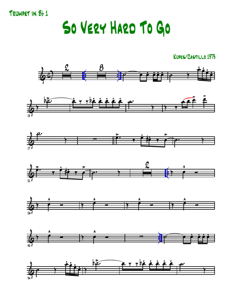 So Very Hard To Go - Trumpet 1 | PDF