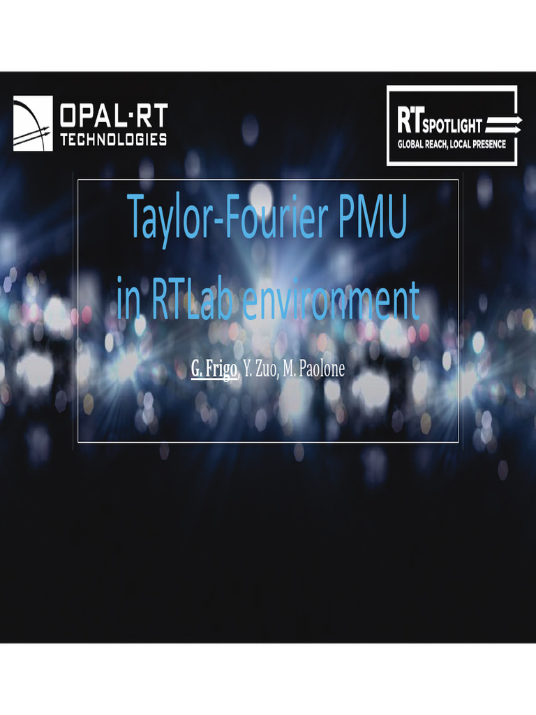 OPAL RT Taylor-Fourier PMU in RTLab Environment | PDF | Simulation | Signal Processing